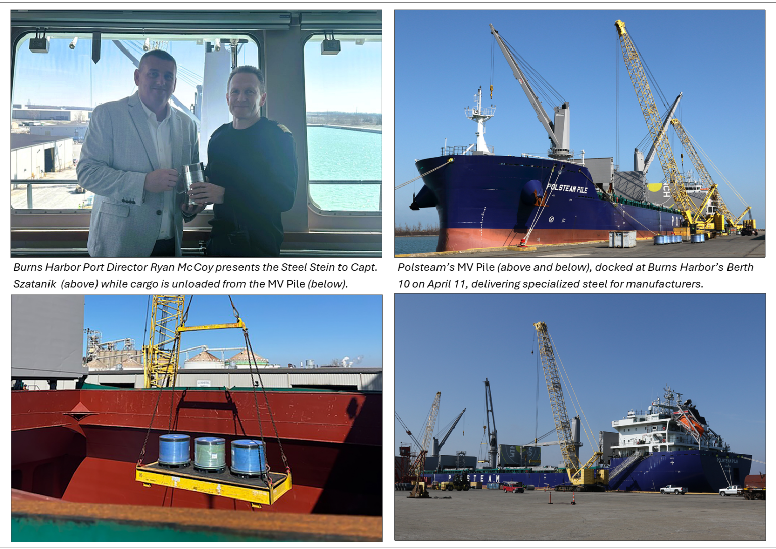 Ports of Indiana-Burns Harbor welcomes M.V. Pile as the first ocean ...